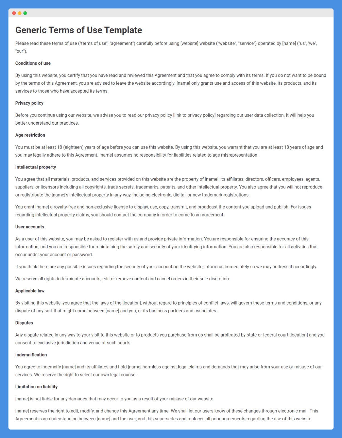Sample Terms of Use Template & Examples [Download for FREE]