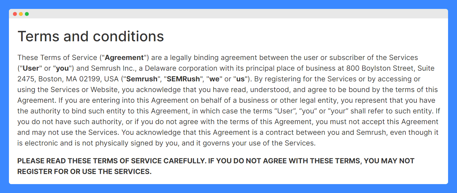Where to Put Terms and Conditions on a Website and App?
